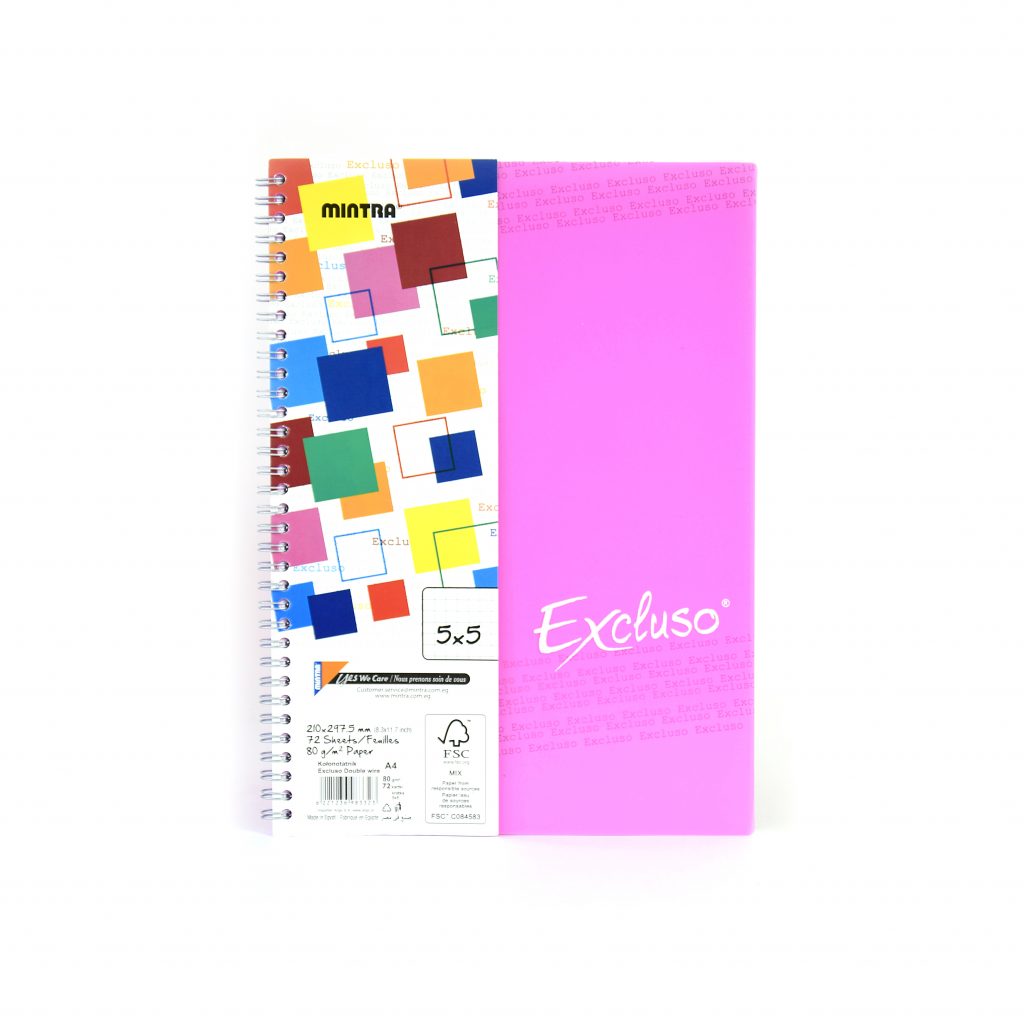 Kołonotatnik EXCLUSO DOUBLE WIRE, format A4, 72 kartki, linie – Mintra.pl
